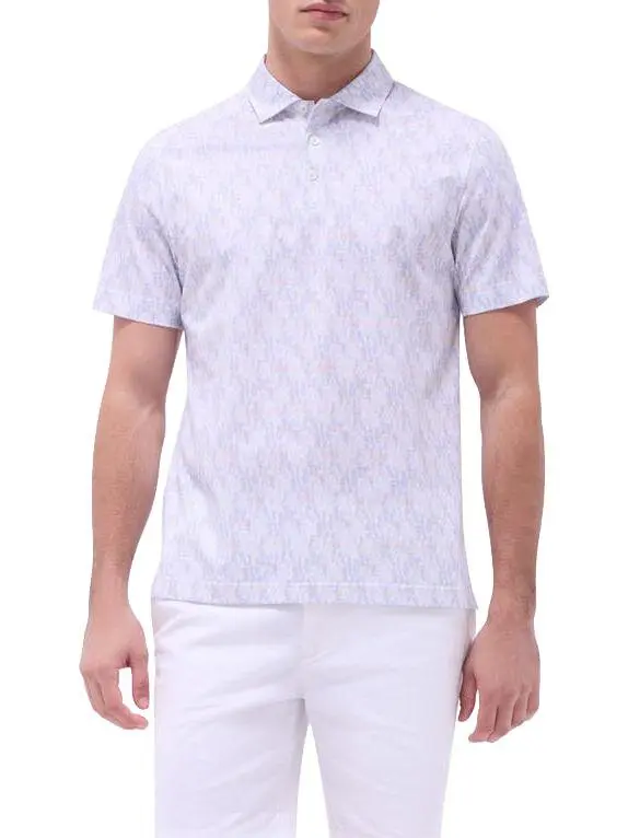 Bugatchi Victor Ooohcotton® Pineapple Print Polo - Sky