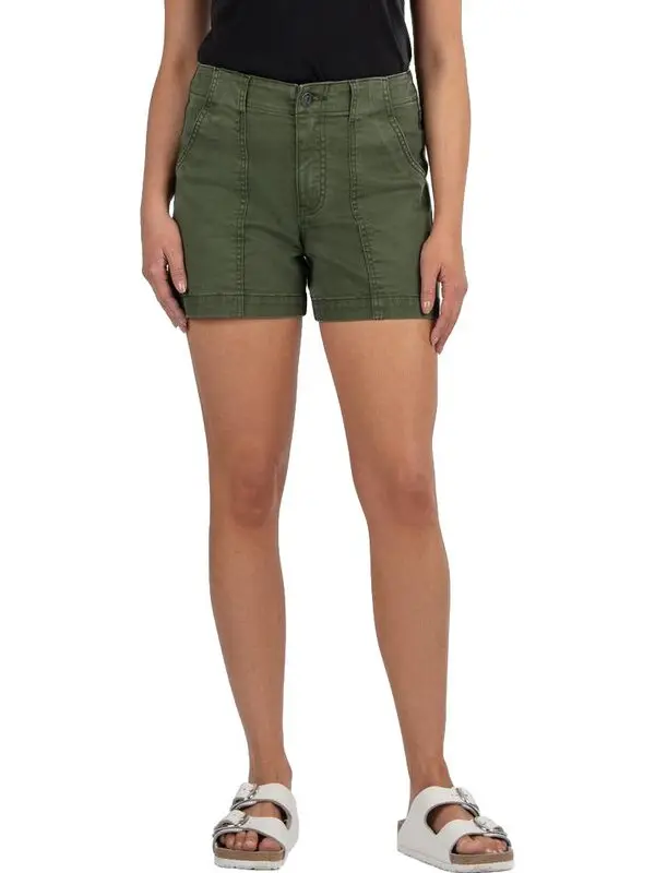 Kut From The Kloth Jane High-waisted Denim Shorts - Olive