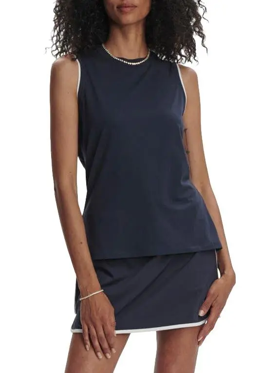 Varley Darton Performance Tank - Blue Nights/ White