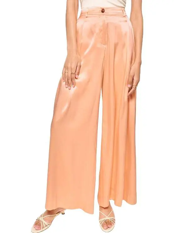 Cami Nyc Fabian High-waist Wide-leg Silk Pants - Cantaloupe