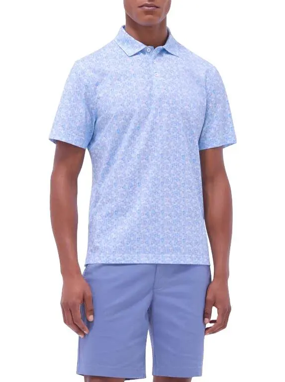 Bugatchi Victor Ooohcotton® Leaf Print Polo - Ice