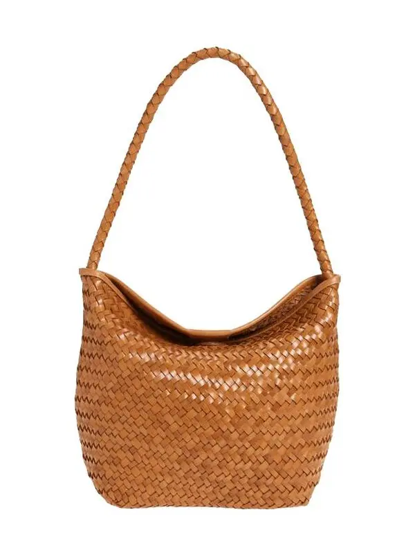 Madewell Handwoven Leather Shoulder Bag - Light Caramel