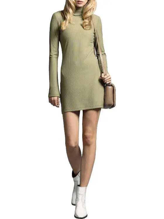 WEEKEND LOS ANGELES Penelope Ribbed Knit Mini Dress - Bonsai