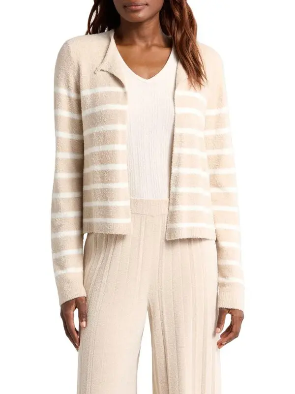 Barefoot Dreams Cozychic Lite® Cardigan - Stone/ Pearl