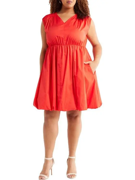 HARSHMAN Arla Bubble Hem Dress - Poppy Red