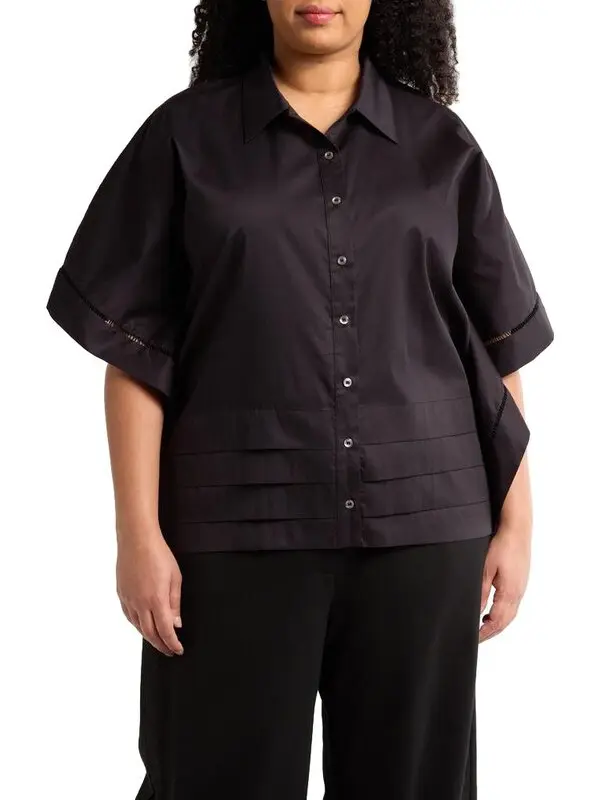 HARSHMAN Harpa Short Sleeve Button-up Shirt - Black