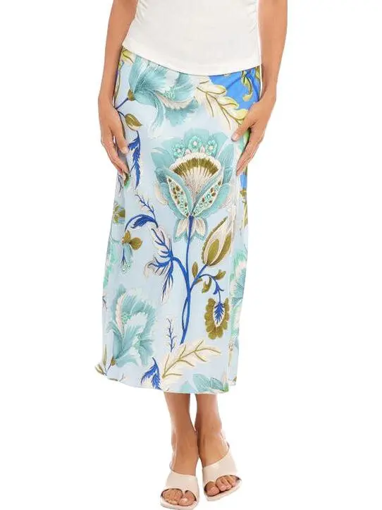 Fifteen Twenty Mia Printed Midi Skirt - Blue Print