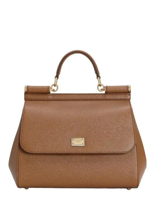 Dolce & Gabbana Sicily Top Handle Bag - Caramel