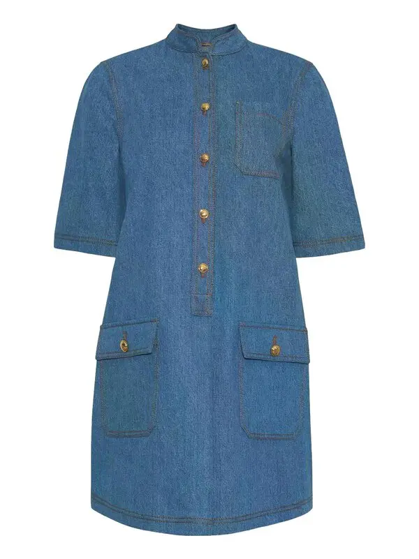 Adam Lippes Lauder Mini Dress - Blue