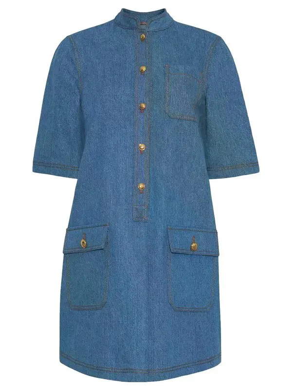 Adam Lippes Lauder Mini Dress - Blue