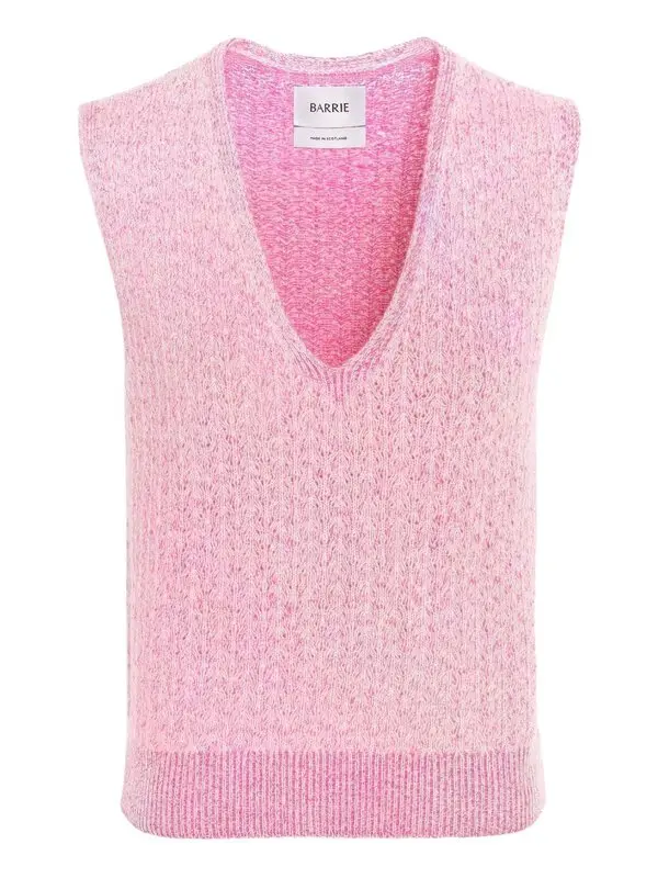 BARRIE V-neck Cashmere Top - Pink