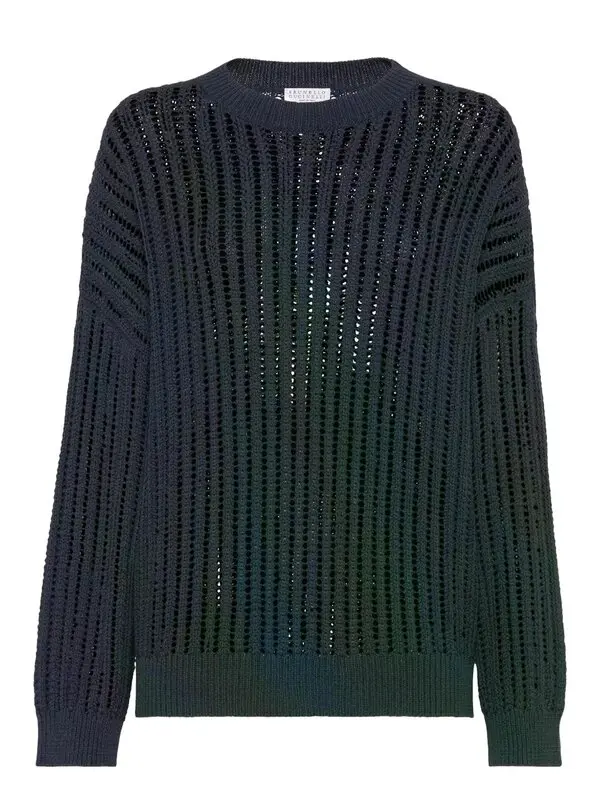 Brunello Cucinelli Open-knit Jumper - Blue