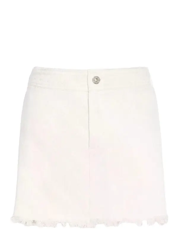 BARRIE Frayed Denim Mini Skirt - White