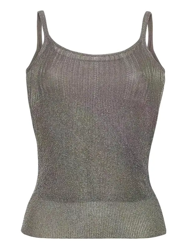 Adam Lippes Metallic Top - Grey