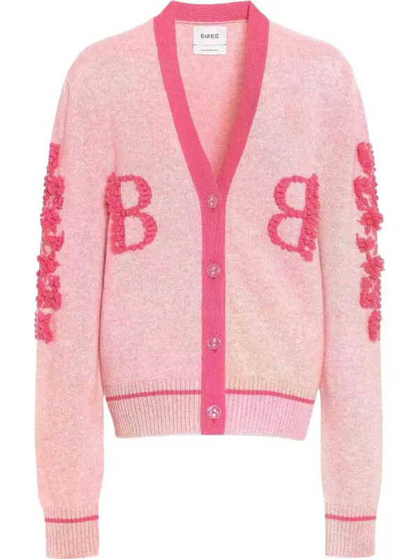 BARRIE Logo-embellished Cardigan - Pink