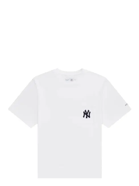 Aimé Leon Dore Yankees Chainstitch Pocket Tee Shirt - White