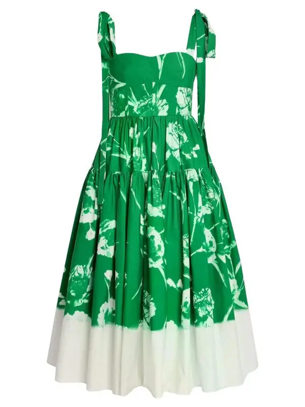 Erdem Floral-print Midi Dress - Green