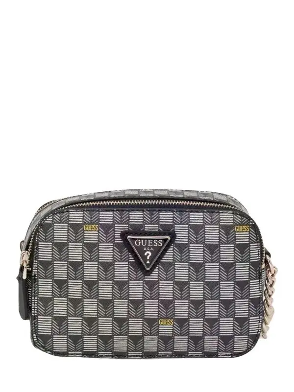 Guess Logo-plaque Crossbody Bag - Black
