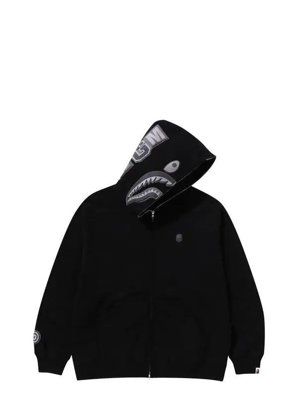 A BATHING APE Ape Head One Point Shark Zip Hoodie - Black