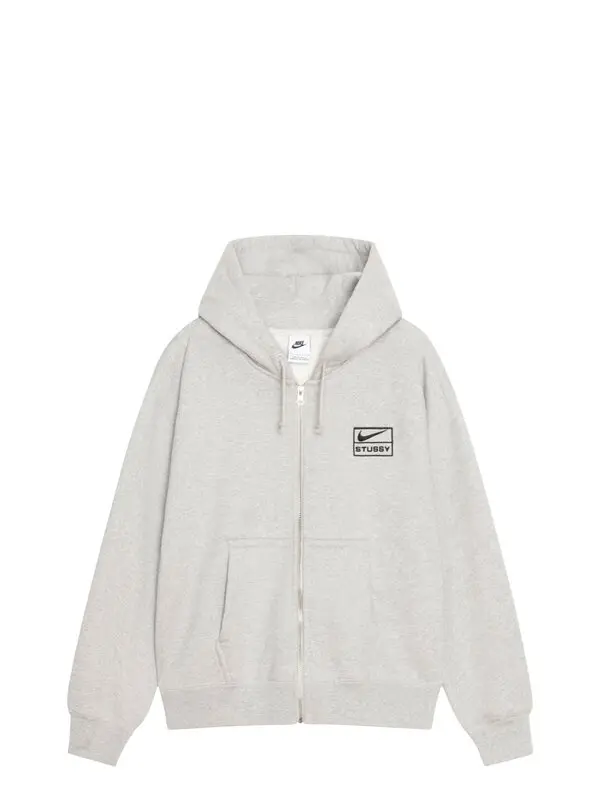 Nike X Stussy Stone Washed Fleece Zip Hoodie Heather - Grey