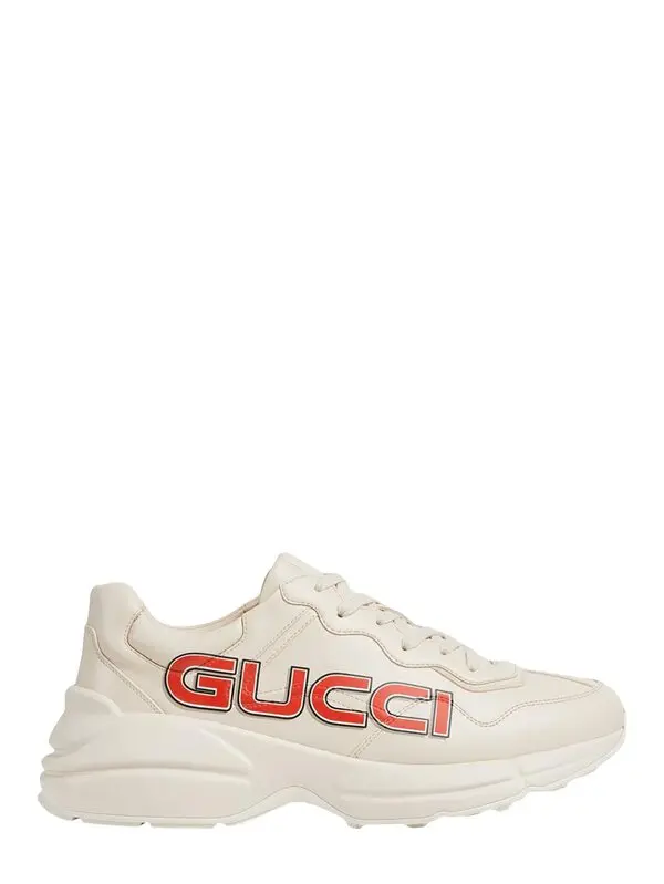 Gucci Rhyton Leather Sneakers - Cream