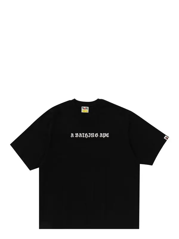 A BATHING APE Gothic Logo Relaxed Fit Tee - Black