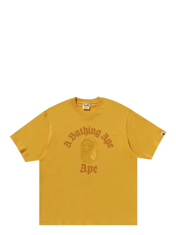 A BATHING APE Gothic College Relaxed Fit Tee - Yellow