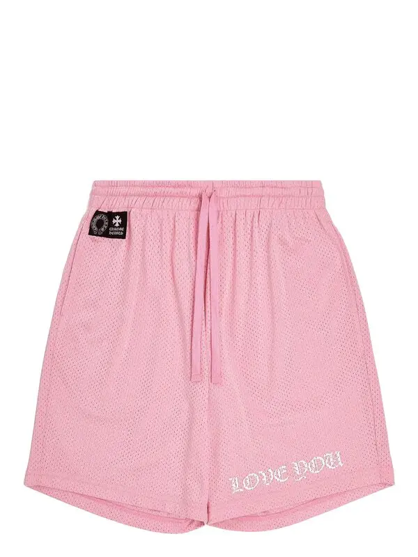 Chrome Hearts Love You Mesh Varsity Shorts - Pink