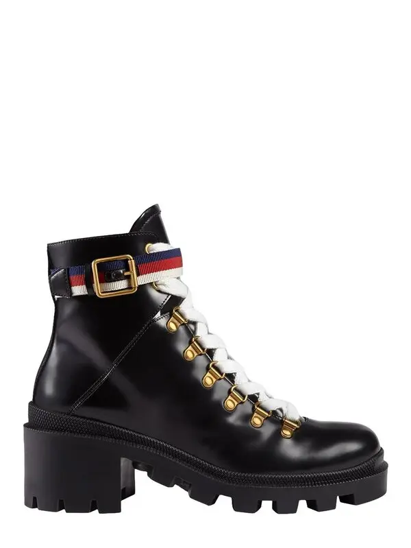 Gucci Sylvie Web 55mm Ankle Boot - Black
