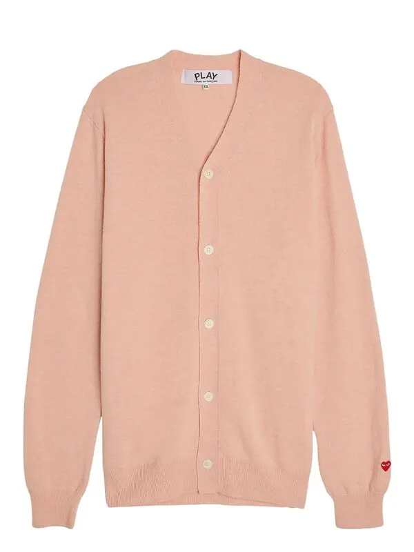 Play Comme Des Garcon Small Heart Cardigan - Pink