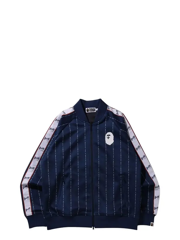 BAPE Text Stripe Jersey Top - Blue