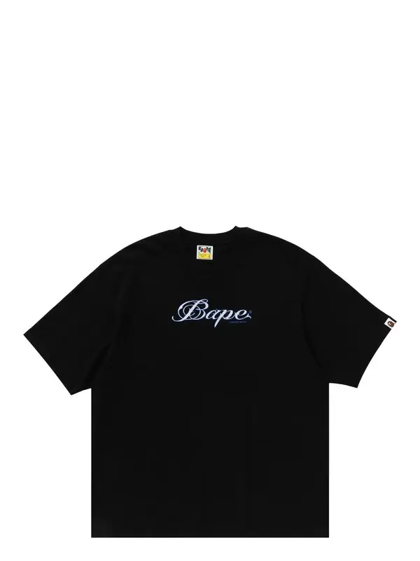 A BATHING APE Logo Relaxed Fit Tee - Black