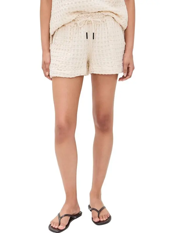 Oas Drizzle Waffle Shorts - Ecru