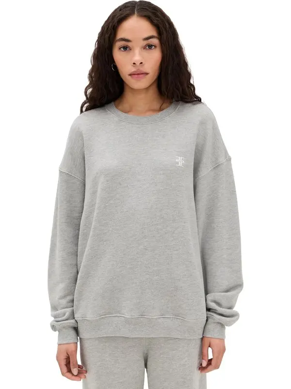 Eterne Oversized Crew Neck Sweatshirt - Heather Grey