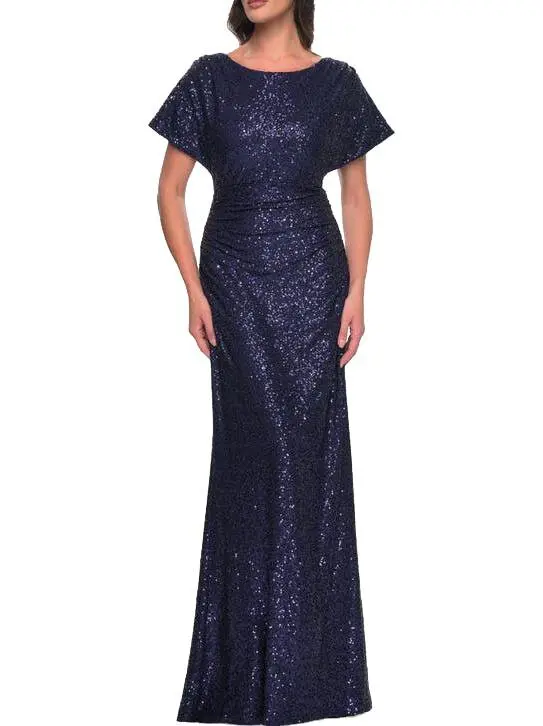 LABOMME Sequin Evening Dress - Navy
