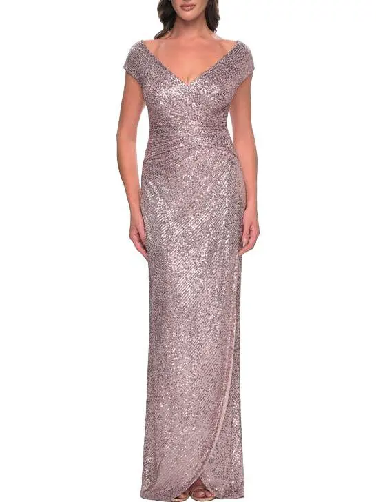 LABOMME Sequin Evening Dress - Mauve