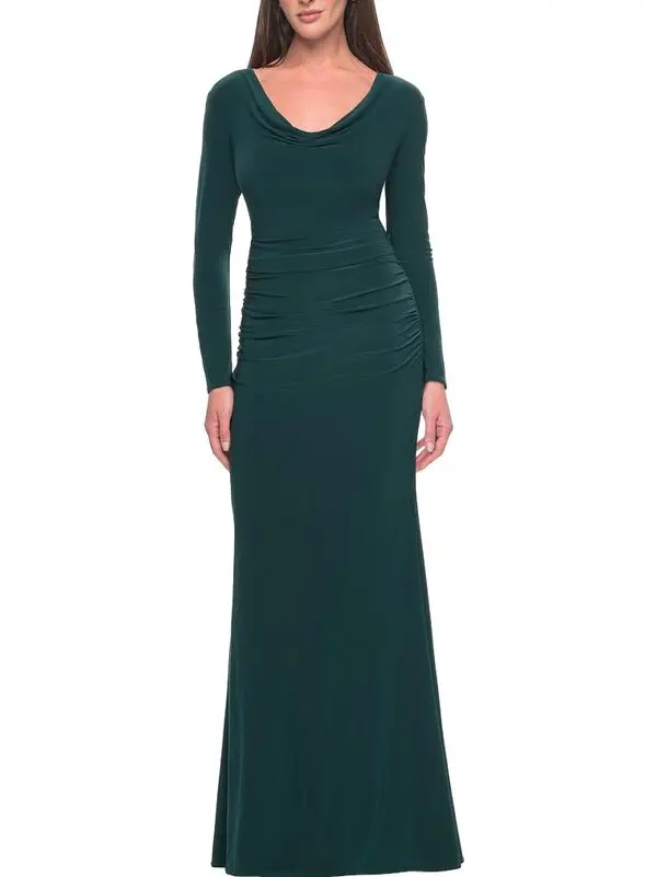 LABOMME Long Jersey Evening Gown - Hunter Green