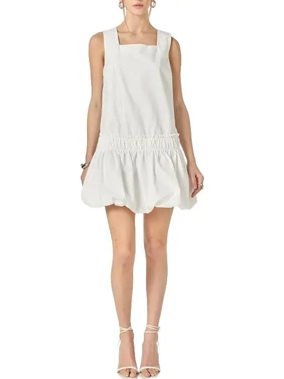 English Factory Bubble Skirt Sleeveless Mini Dress - White