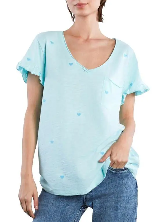 BILLY T Sweetheart Embroidered T-shirt - Fair Aqua