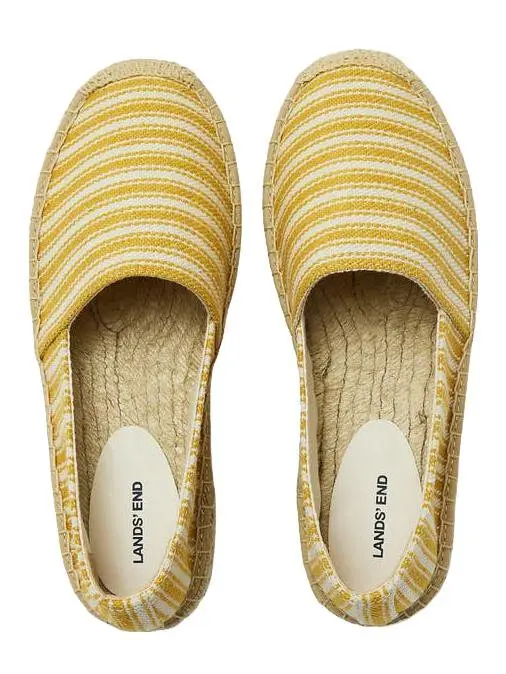 LANDS' END Classic Espadrille Flats - Yellow Stripe