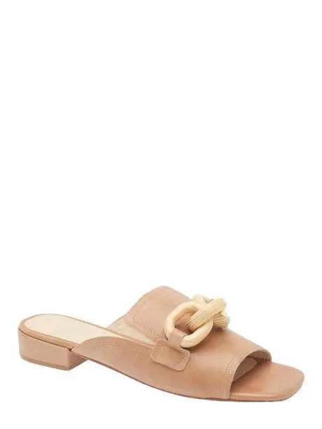 CHOCOLAT BLU Bell Leather Slide Sandal - Camel Leather