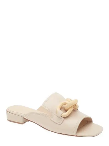 CHOCOLAT BLU Bell Leather Slide Sandal - White Sand Leather