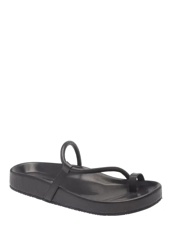 CHOCOLAT BLU Zina Leather Slide Sandal - Black Leather