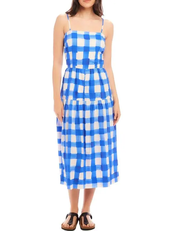Fifteen Twenty Costa Check Sundress - Chalk