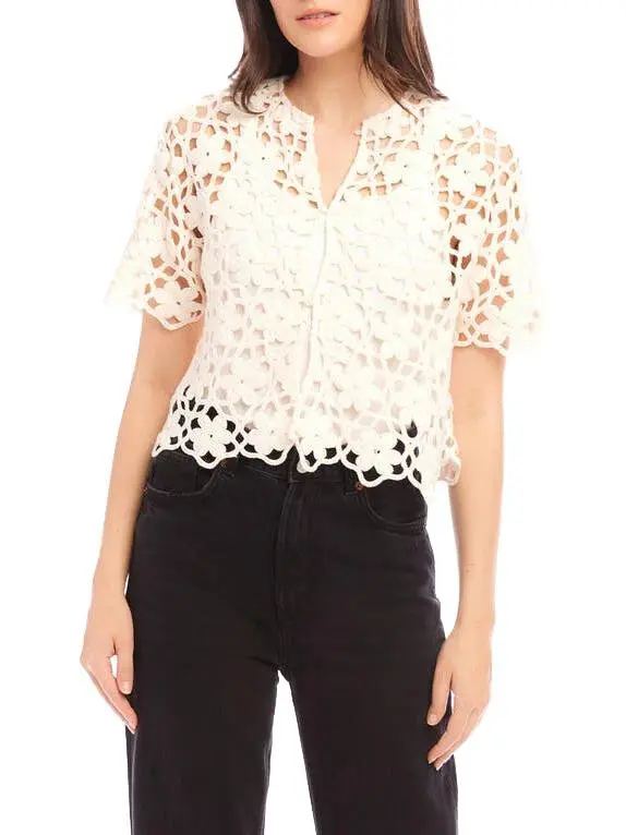 Fifteen Twenty Kamille Openwork Shirt - Ivory