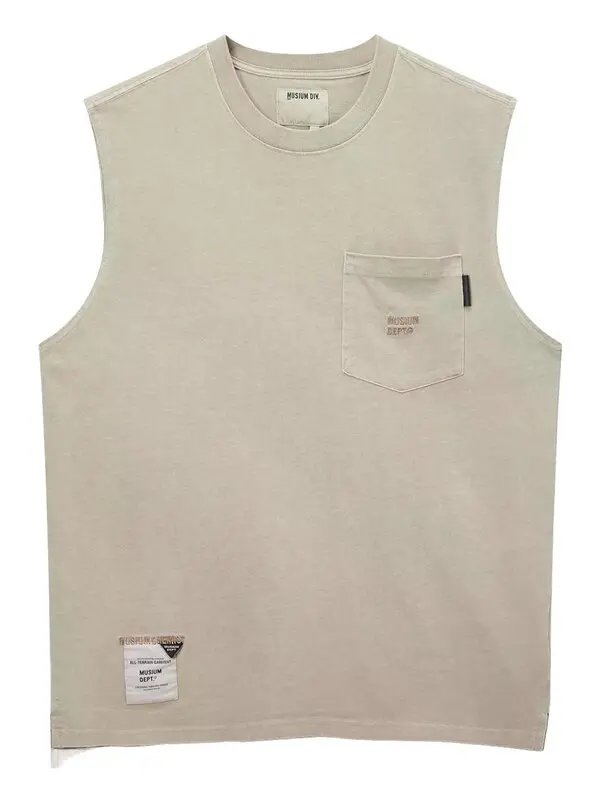 MUSIUM DIV. Sleeveless Pocket T-shirt - Neutrals