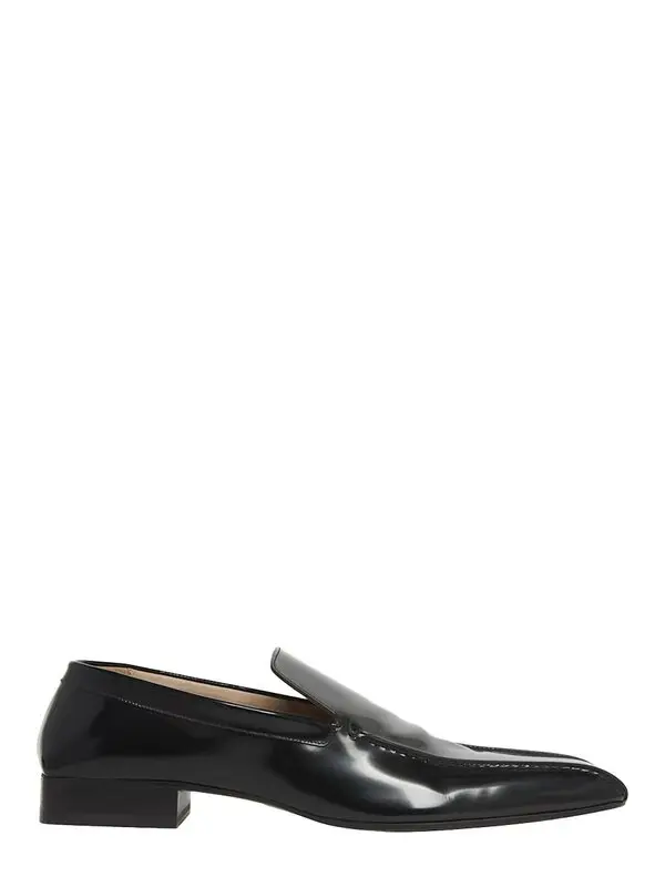 Bottega Veneta Jim Brushed Leather Loafers - Black