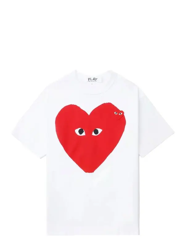 Play Comme Des Garcon Heart-print T-shirt - White