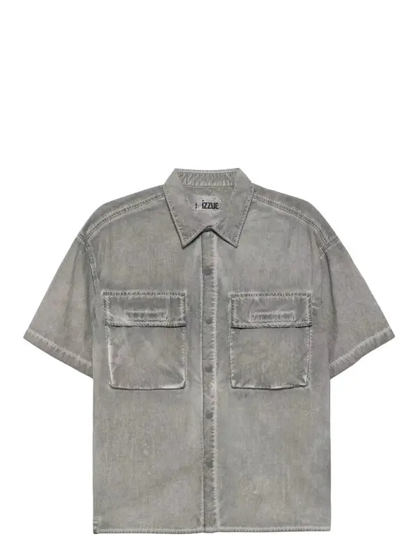 Izzue Logo-embroidered Shirt - Grey