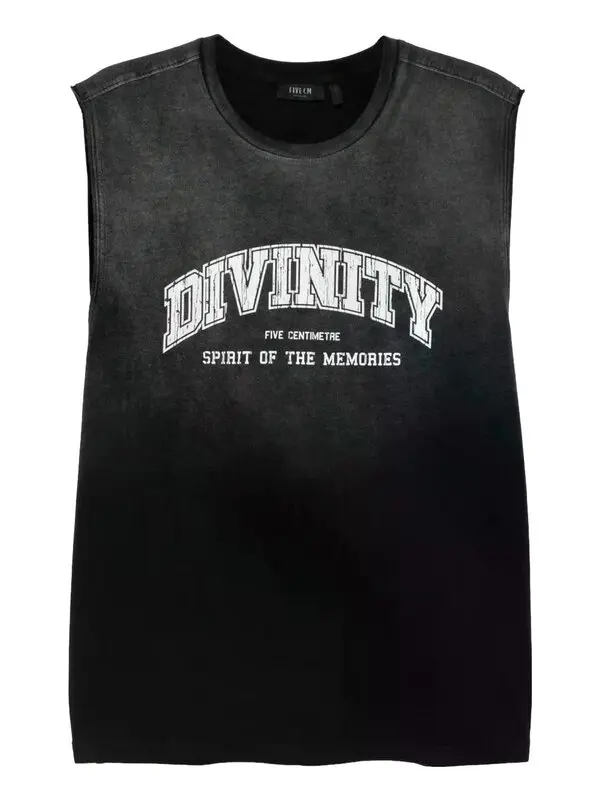 FIVE CM Logo-print Vest - Black